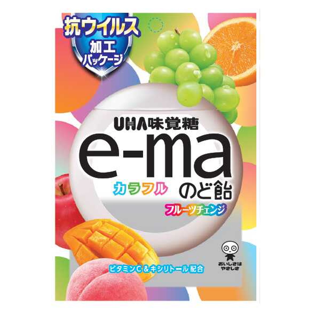 【楽天市場】 UHA味覚糖 e‐maのど飴袋カラフルフルーツチェンジ 50g【6個セット】：サンドラッグe-shop