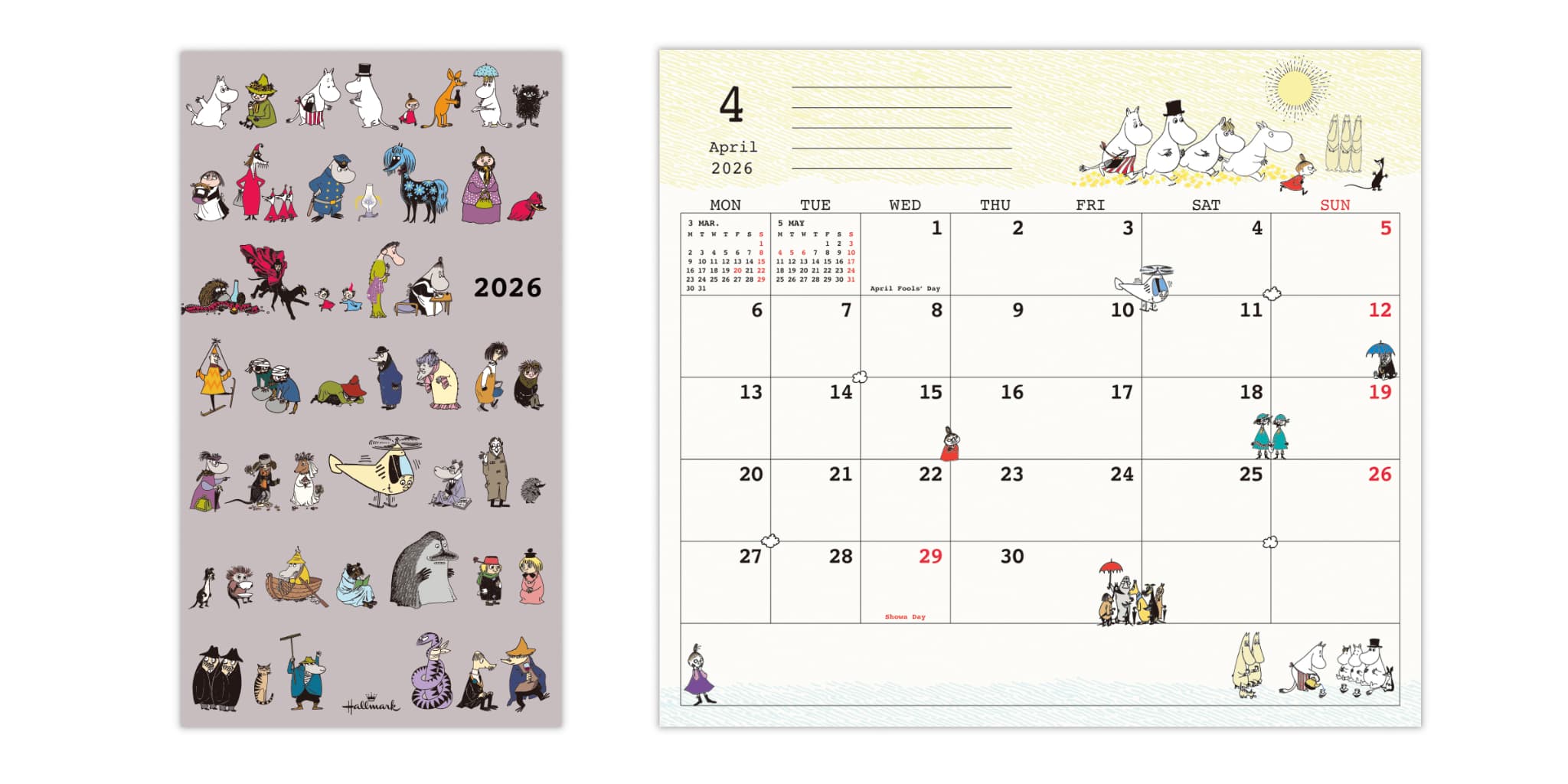 【楽天市場】【予約商品】2026年度ダイアリー 2025年10月始まり ムーミン スリム 80th仲間たち 845803 日本ホールマーク ...