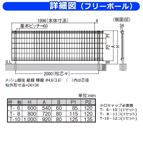 【楽天市場】スチールフェンス ハイグリッドフェンスUF8型 H800サイズ 呼称：T-8 スチールポールのみ LIXIL メッシュフェンス ラティスフェンス ルーバーフェンス 目隠しフェンス ...