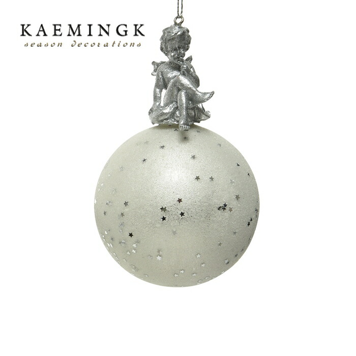 【楽天市場】KAEMINGK(カイミング)オランダ直輸入 アークエンジェルボール 12cm 考える天使 [1] 1個入 クリスマスツリー ...