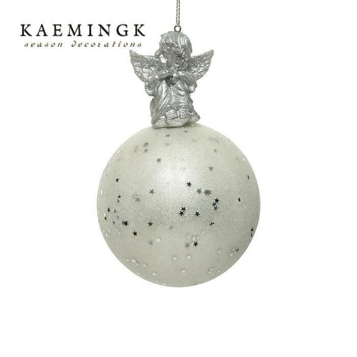 【楽天市場】KAEMINGK(カイミング)オランダ直輸入 アークエンジェルボール 12cm 三角座りの天使 [3] 1個入 クリスマスツリー ...