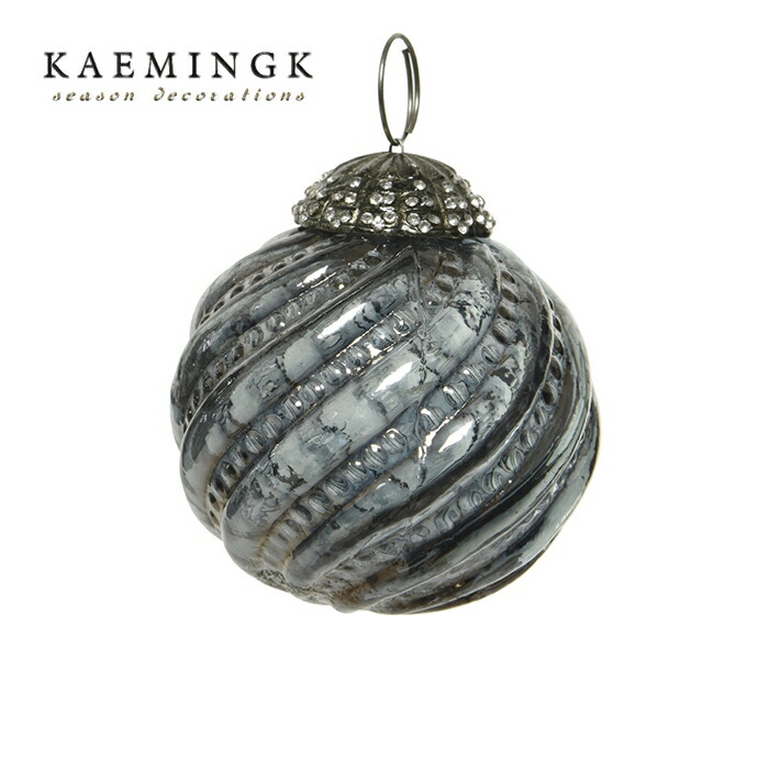 【楽天市場】ボール KAEMINGK (カイミング) フローズンアジュールボール 7.5cm ライン [2] 1個入 オランダ ヨーロッパ 北欧 おしゃれ クリスマスツリー オーナメント ...