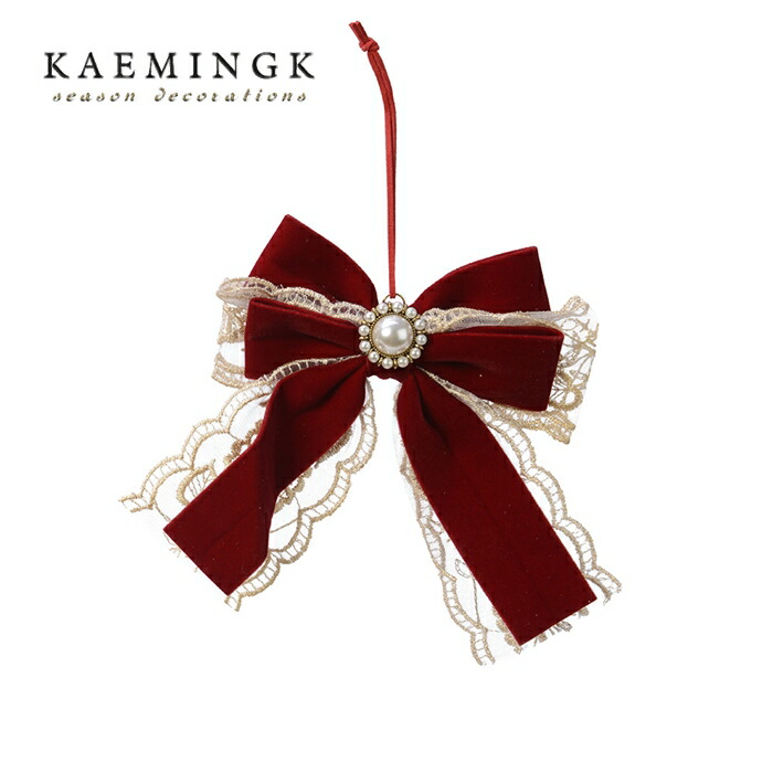 【楽天市場】KAEMINGK(カイミング)オランダ直輸入 オーナメント ベルベットリボン ベルベットレースリボン レッド オランダ ヨーロッパ ...