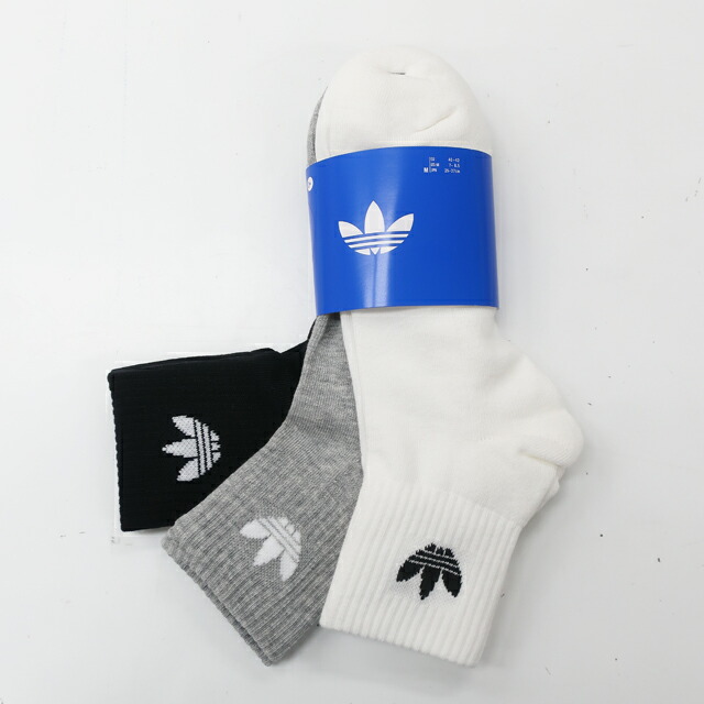 【楽天市場】アディダス 3pソックス 靴下 gvz50 メンズ ミッドカットクルーソックス 3足組 アソート【adidas originals ...
