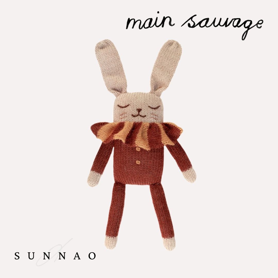 【楽天市場】＜Main Sauvage＞Bunny knit toy - Sienna striped collar：SUNNAO楽天市場店