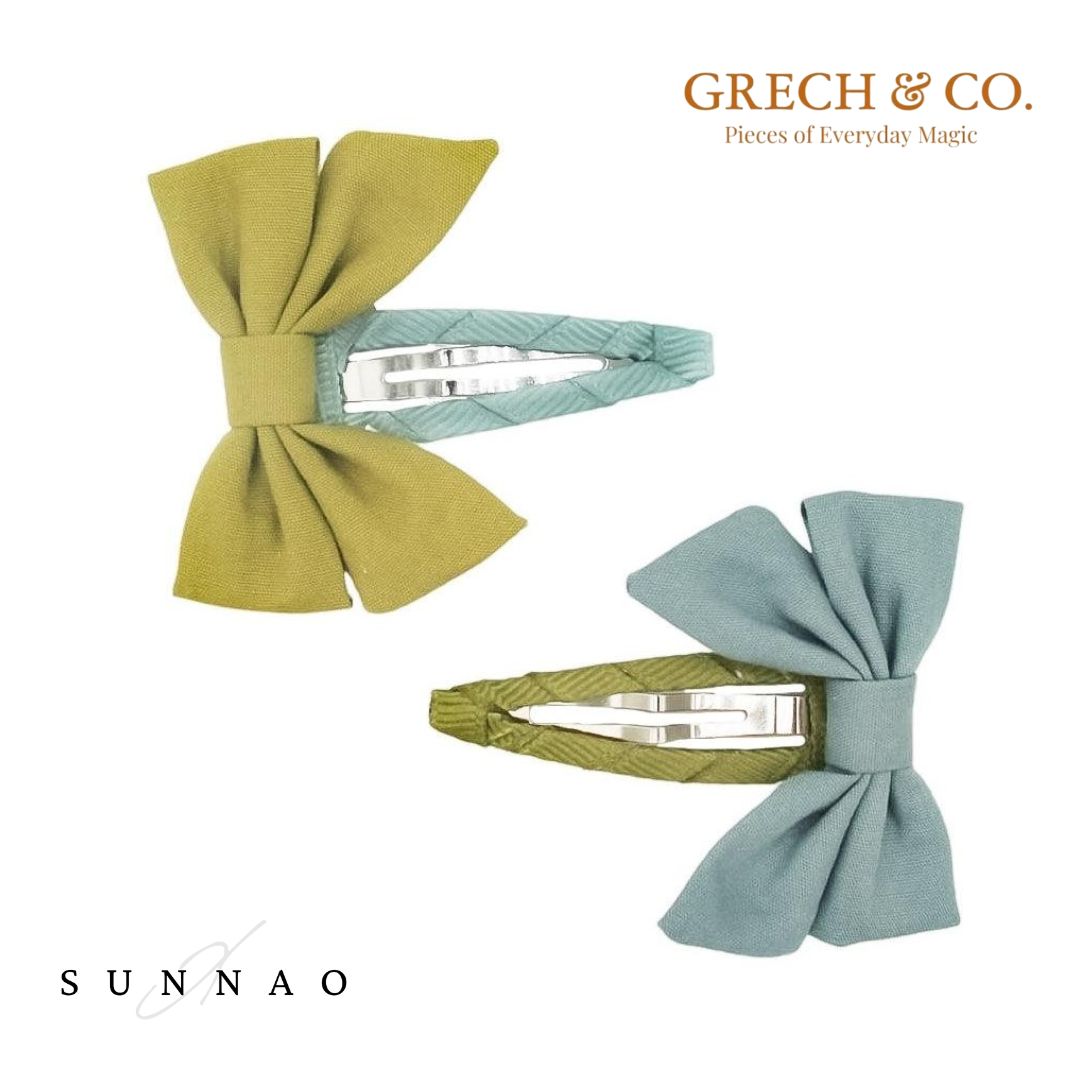 【楽天市場】＜GRECH&CO.＞ FABLE BOW CLIPS - CHARTREUSE, SKY BLUE：SUNNAO楽天市場店
