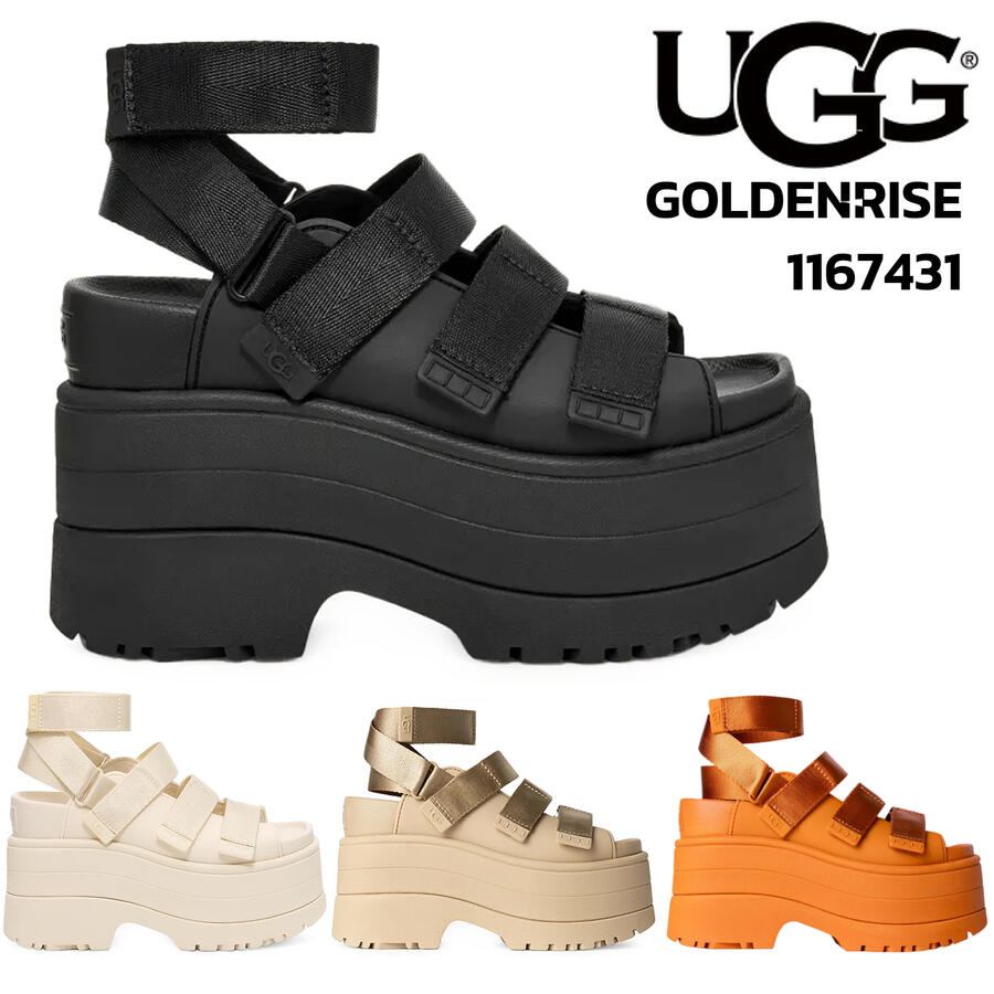 【楽天市場】UGG サンダル アグ レディース GoldenRise ゴールデンライズ 1167431 ugg ストラップ サンダル 3Way 3ウェイ BLACK JASMINE ...