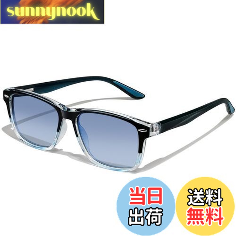 【楽天市場】[MAIVARDAY] サングラス メンズ レディース UVカット偏光 TR90 ウェリントン型 運転用 弾性 グラデーションブルー sunglasses for men ...