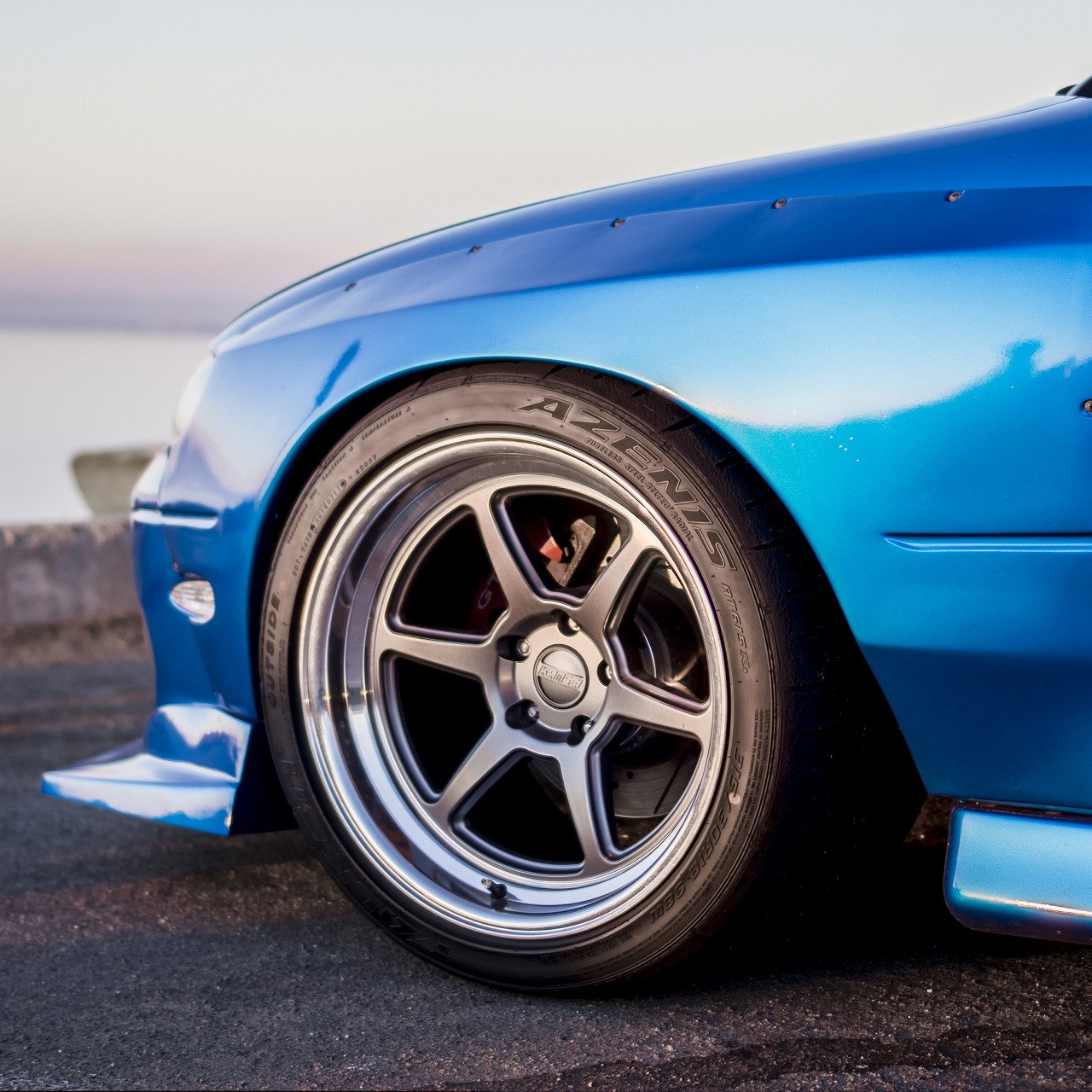 【楽天市場】【SALE】KANSEI WHEELS ROKU 18インチ マットグレーxマシニングリップ 18x9.5J+22 4本 ...