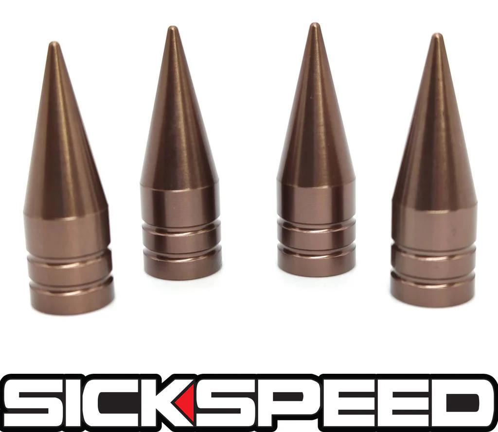 【楽天市場】SICKSPEED スパイクエアバルブキャップ ブロンズ 4個セット 全長31.8mm ブラウン シックスピード 病気速度 USDM JDM：SUNSET USDMパーツ 楽天市場店