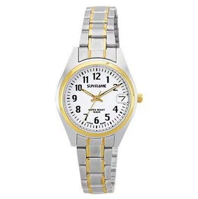 【楽天市場】[サンフレイム] SUNFLAME 腕時計 ツインカラー レディース 10気圧防水 カレンダー ホワイト J･AXIS（ジェイ ...