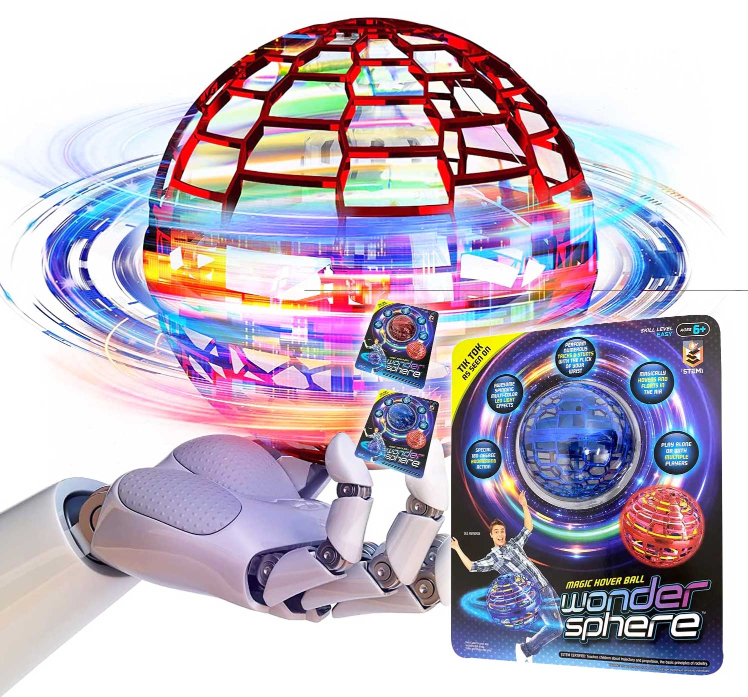 【楽天市場】Wonder Sphere 改良型 日本モデル「ワンダースフィア マジックホーバーボール 充電式 ハニカム構造ブーメランスピナー ...