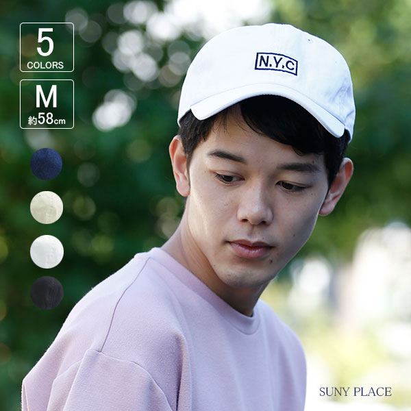 【楽天市場】帽子 VS3-073 N.Y.Cボックスロゴ刺繍ローキャップ レディース 女性用 メンズ 男性用 男女兼用 ペアcap ...