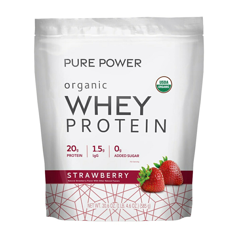 【楽天市場】【送料無料】 プロテイン ピュアパワー オーガニック ホエイプロテインパウダー ストロベリー 585g ドクターメルコラ タンパク質 スポーツ【Dr. Mercola】Pure ...