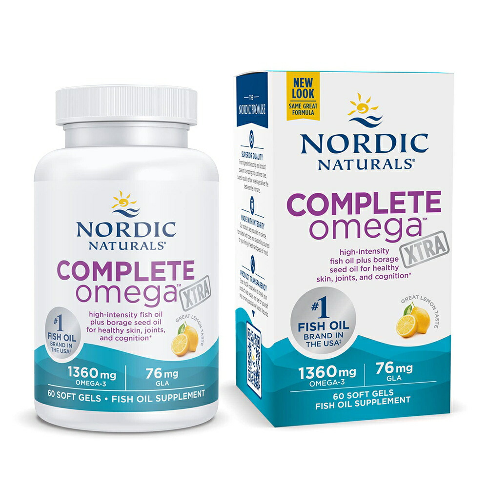 【楽天市場】【送料無料】 コンプリート オメガ エクストラ EPA DHA GLA レモン味 60粒 ソフトジェル ノルディックナチュラルズ ...