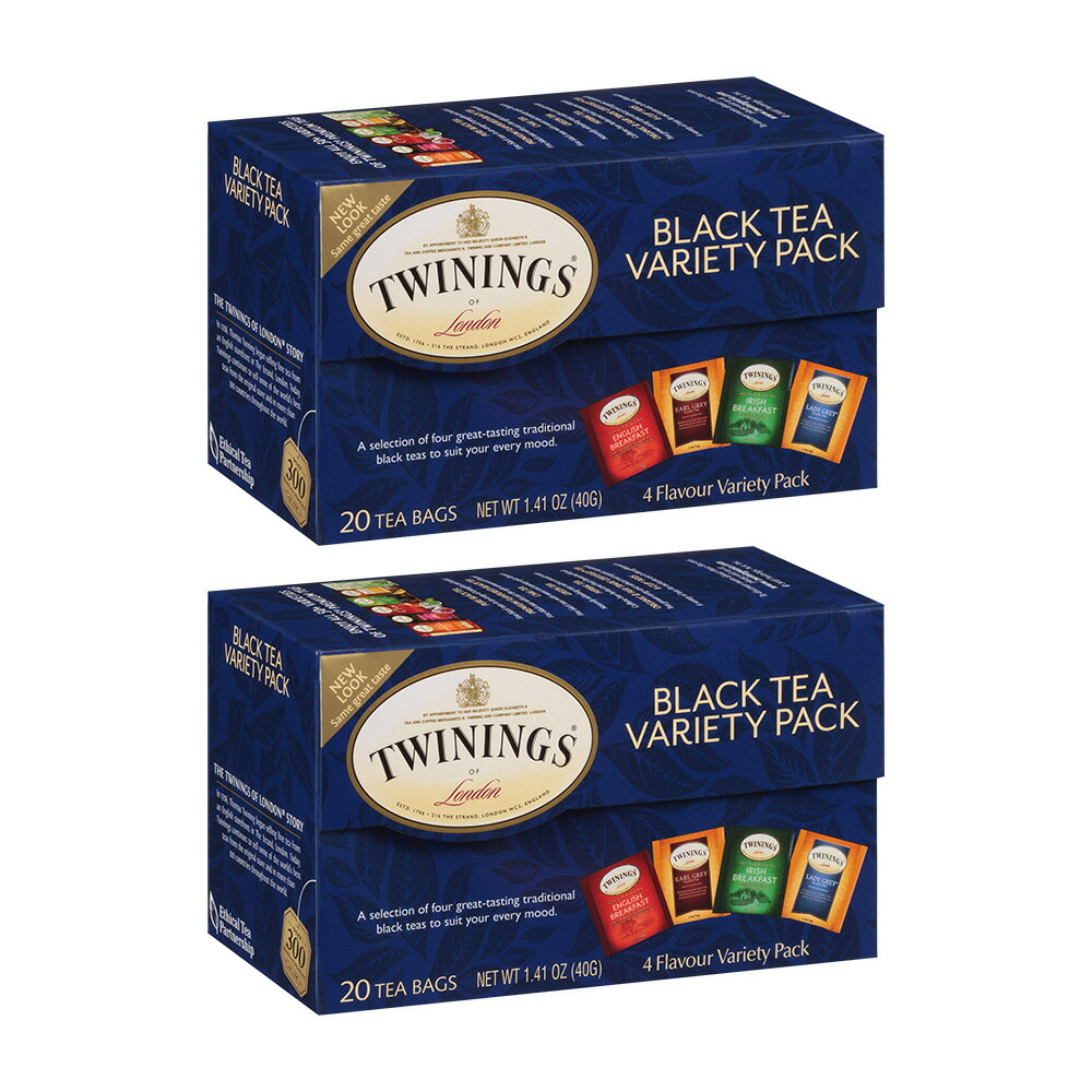 【楽天市場】【送料無料】 2個セット ブラックティー バラエティーパック 4種類 20個入り ティーバッグ トワイニング 紅茶 飲料 ドリンク ...
