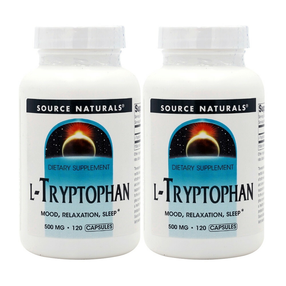 【楽天市場】【送料無料】 2個セット L-トリプトファン 500mg 120粒 カプセル ソースナチュラルズ【Source Naturals】L-Tryptophan 500 mg, 120 ...