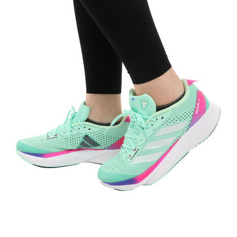 【楽天市場】アディダス（adidas）（レディース）ランニングシューズ ジョギングシューズ 緑 レディース アディゼロ SL W GV9090 ...
