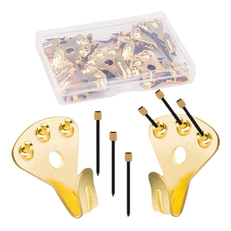 【楽天市場】Doyime 壁掛けフック 10個セット 釘付き 安全荷重35kg ピクチャーハンガー 額縁展示用吊り金具 絵画 額縁 時計用 ...