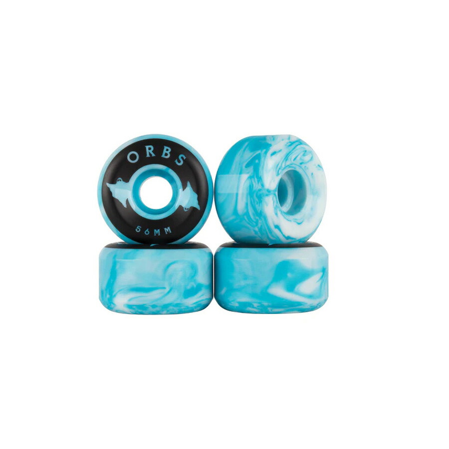 【楽天市場】ORBS Wheels SPECTERS SWIRL Full Conical Shape 99A Blue/white 56mm ...