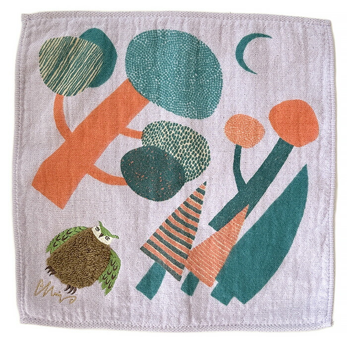 【楽天市場】morita miw モコモコドウブツハンカチ「月夜ミミズク」：surou web shop