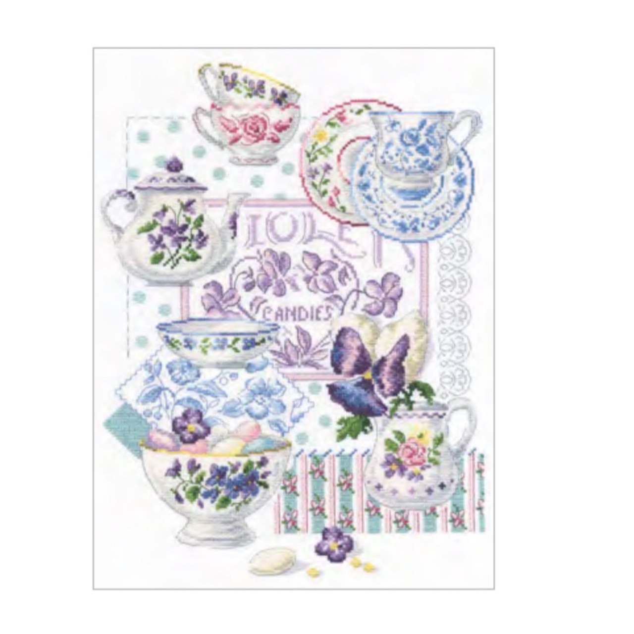 【楽天市場】(dmc769）【お取り寄せ商品】刺繍キット Crockery and Violets DMC セット 手芸 初心者 練習 基本 ...