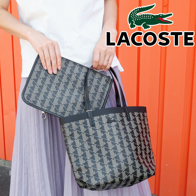 【楽天市場】ラコステ トートバッグ レディース NF4338 ハンドバッグ 小さ目 ミニトート ロゴプリント ポーチ付き モノグラム柄 ...