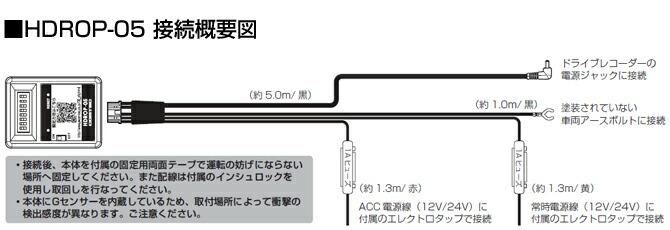 【楽天市場】HDROP-05 駐車監視・直接配線ユニット(6m) COMTEC（コムテック）ドライブレコーダー用：シャチホコストア