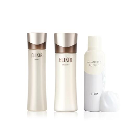 【楽天市場】SHISEIDO 資生堂 ELIXIR エリクシール アドバンスド ローションT+エマルジョンT+バランシング バブル ...