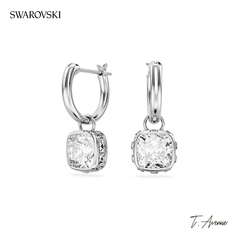 【楽天市場】【ポイント5～10倍！】 スワロフスキー Chroma ドロップピアス レディース シルバー スクエアカット クリスタル ...