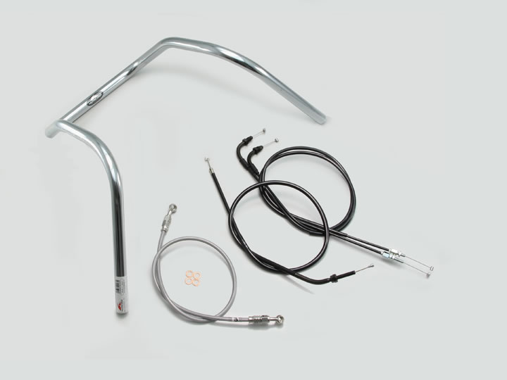 【楽天市場】ハリケーン 360シックスベンド ハンドルSET GROM (13-15 JC61-1300000迄) クロームメッキ H023-088C：t-joy