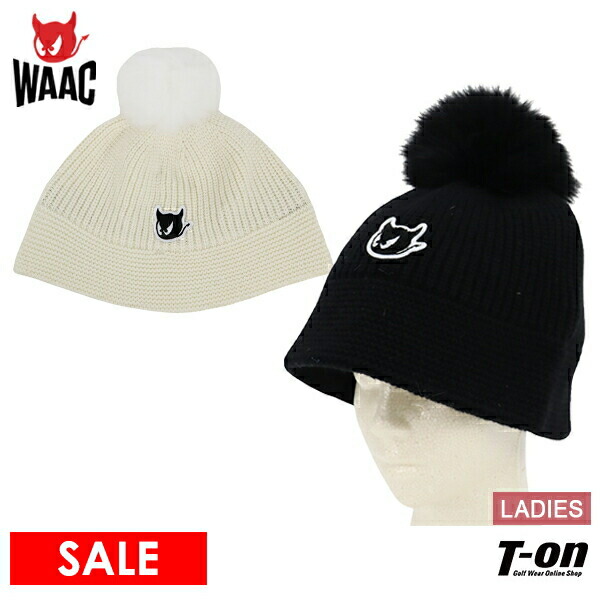 【楽天市場】【30％OFF SALE】ワック WAAC 日本正規品 レディース ハット ニットハット ウール混素材 ファーポンポン付き ファー部取り外し可能 ワッキーワッペン ゴルフ 【送料 ...