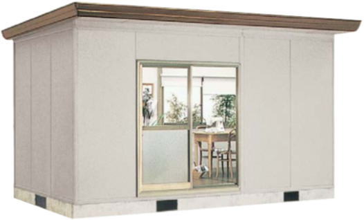 【楽天市場】ヨドハウス Dタイプ 7.5畳 YHD-75 一般型 お客様組立品 ヨドコウ 淀川製鋼所 プレハブ 小住宅 離れ部屋 勉強部屋 ...