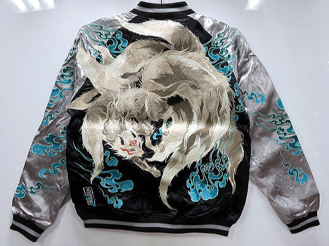 楽天市場】URUSHI 絡繰魂 猫又 総刺繍リバーシブルスカジャン 和柄