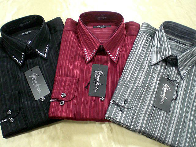 楽天市場】ドレスシャツ 衿ラインストーン オープンカラー 日本製