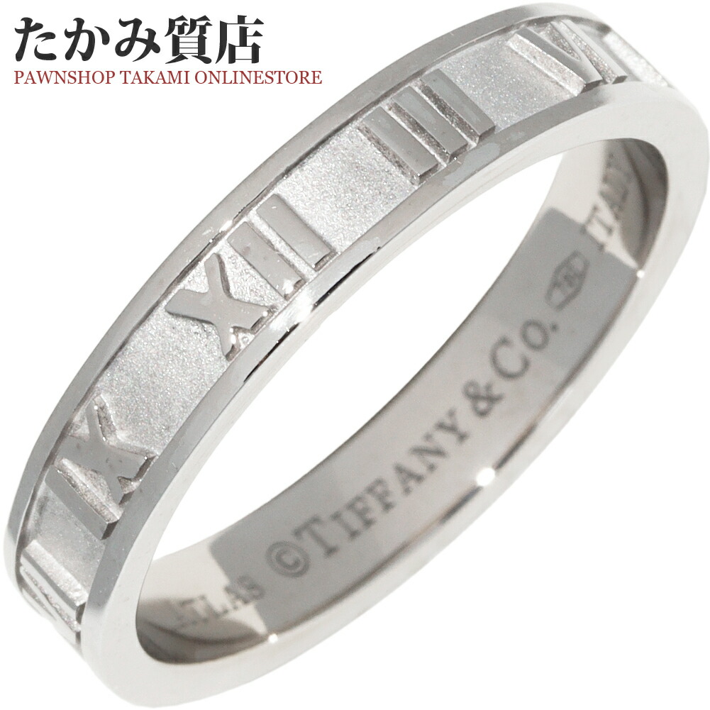 【楽天市場】ティファニー 指輪 K18WG アトラスナローリング 幅4ミリ 18号：たかみ質店楽天市場店