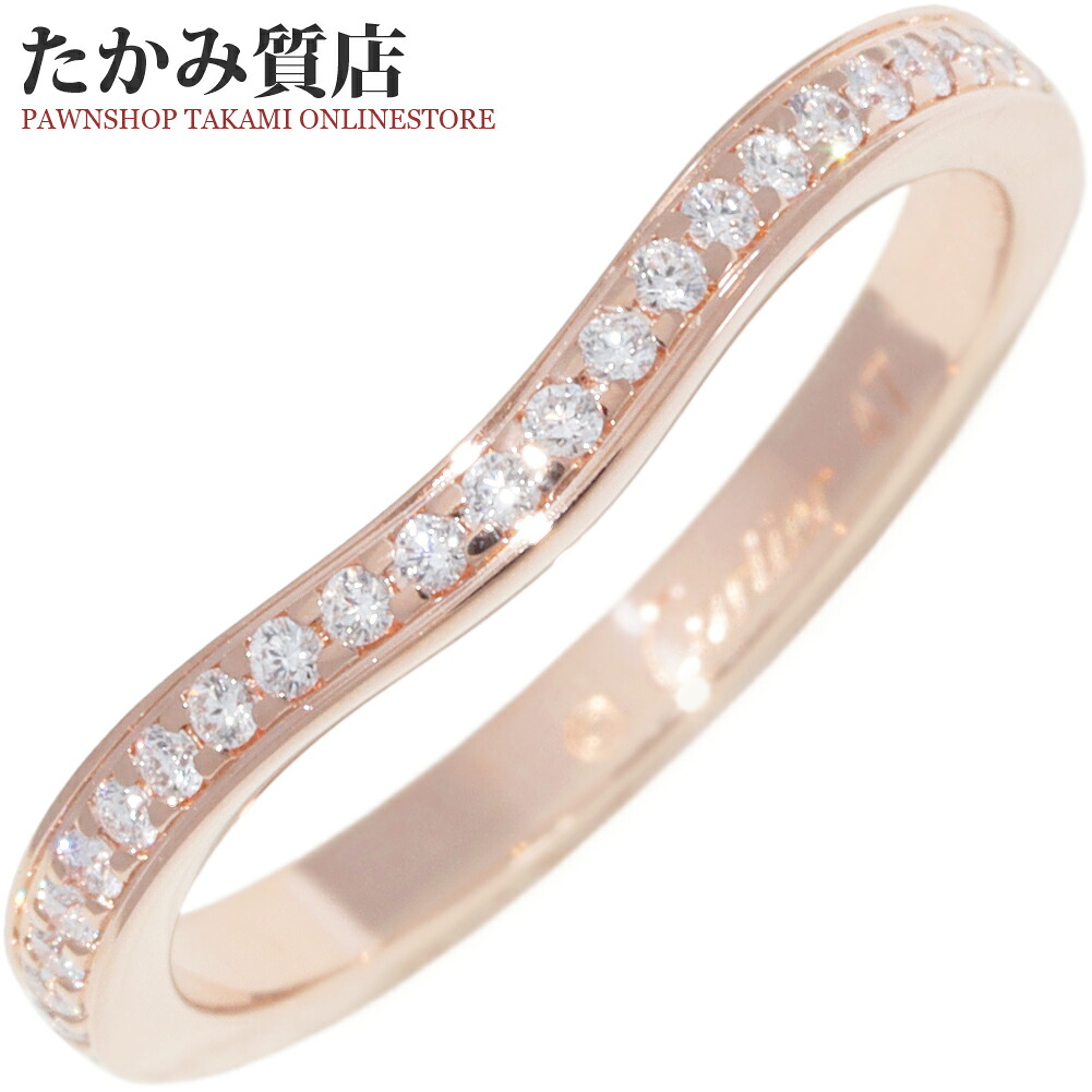 【楽天市場】カルティエ 指輪 K18PG ダイヤ26P(0.09ct) バレリーナ カーブウェディングリング 幅2ミリ B40987 #47(約7号)：たかみ質店楽天市場店