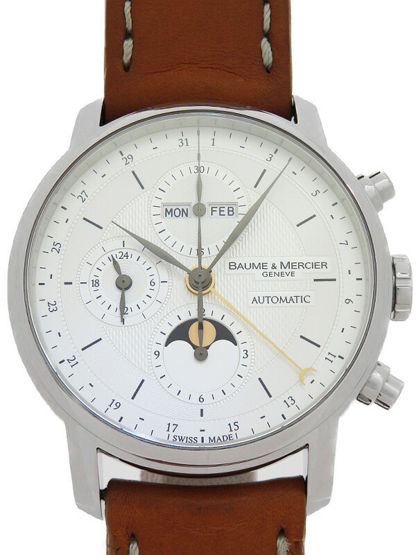 【楽天市場】【BAUME＆MERCIER】ボームアンドメルシェ『ボーム＆メルシェ クラシマ エグゼクティブ クロノグラフ ムーンフェイズ ...