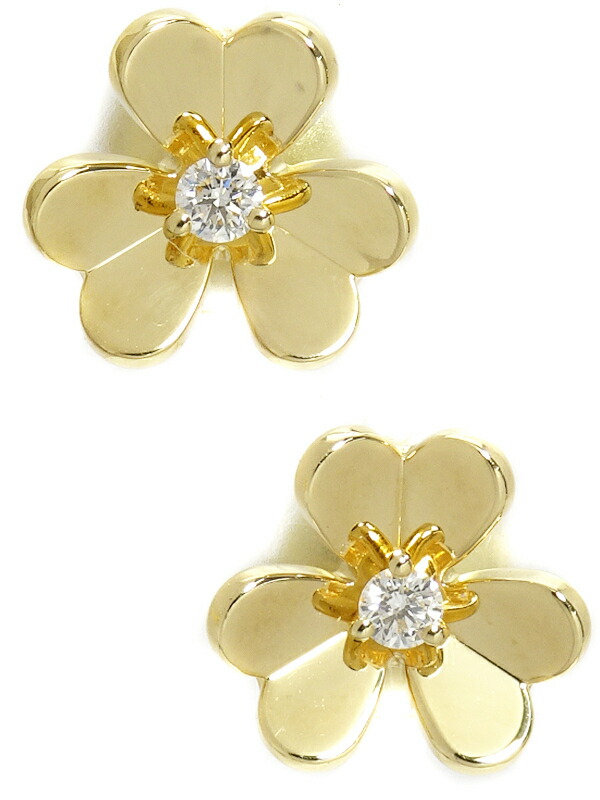 【楽天市場】【Van Cleef ＆ Arpels】【VCA】ヴァンクリーフ&アーペル『K18YG フリヴォル ピアス ミニモデル ダイヤモンド』1週間保証【中古】：高山質店