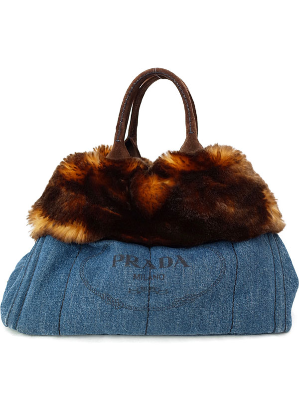 【楽天市場】【PRADA】プラダ『ファー付 カナパ トートバッグ』BN2182 レディース 1週間保証【中古】：高山質店