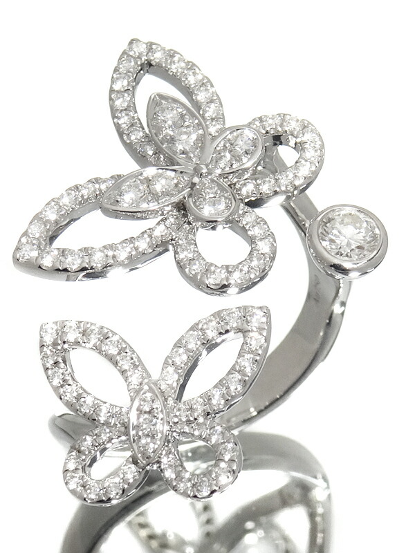 【楽天市場】【GRAFF】グラフ『K18WG マルチ バタフライ シルエット ダイヤモンド リング』11号 1週間保証【中古】：高山質店