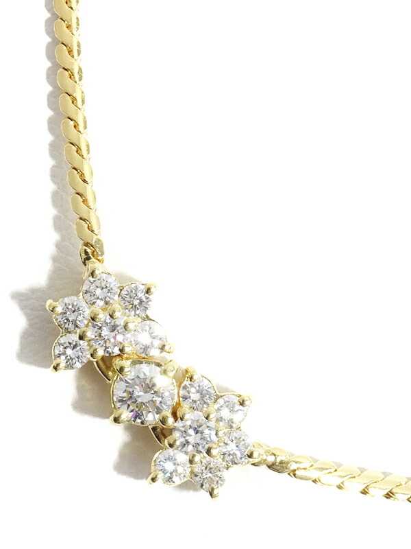 【楽天市場】【MIKIMOTO】ミキモト『K18YG ダイヤモンド0.49ct ネックレス フラワーモチーフ』1週間保証【中古】：高山質店