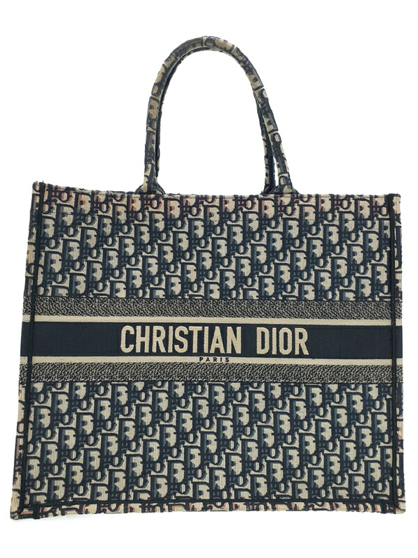 【楽天市場】【Christian Dior】クリスチャンディオール『ディオール オブリーク エンブロイダリー ブックトート バックラージ ...