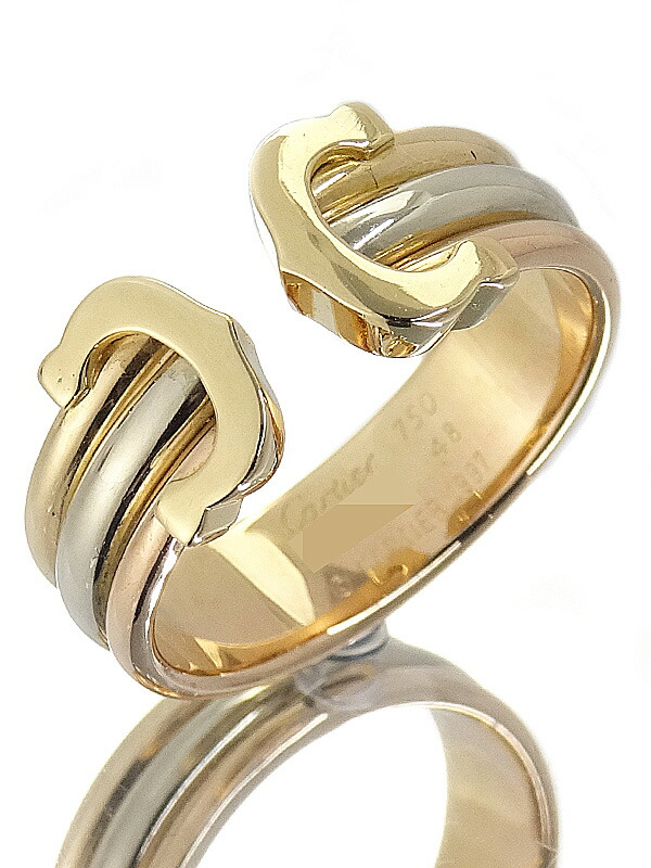 【楽天市場】【Cartier】カルティエ『K18YG/K18PG/K18WG 2C リング スリーカラーゴールド』8号 1週間保証【中古】：高山質店