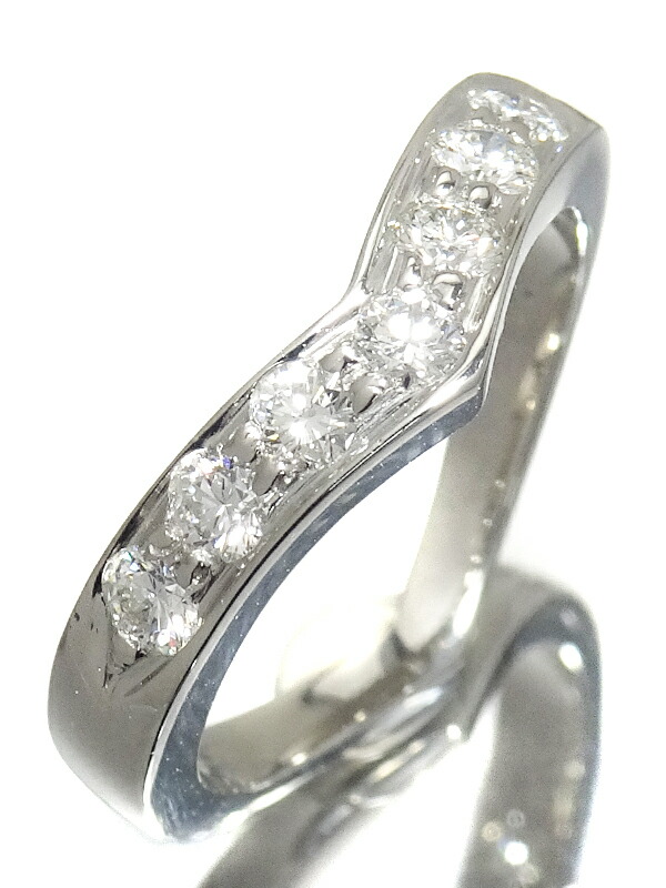 【楽天市場】【TIFFANY＆Co.】ティファニー『PT950 Vバンド リング 7Pダイヤモンド』9号 1週間保証【中古】：高山質店