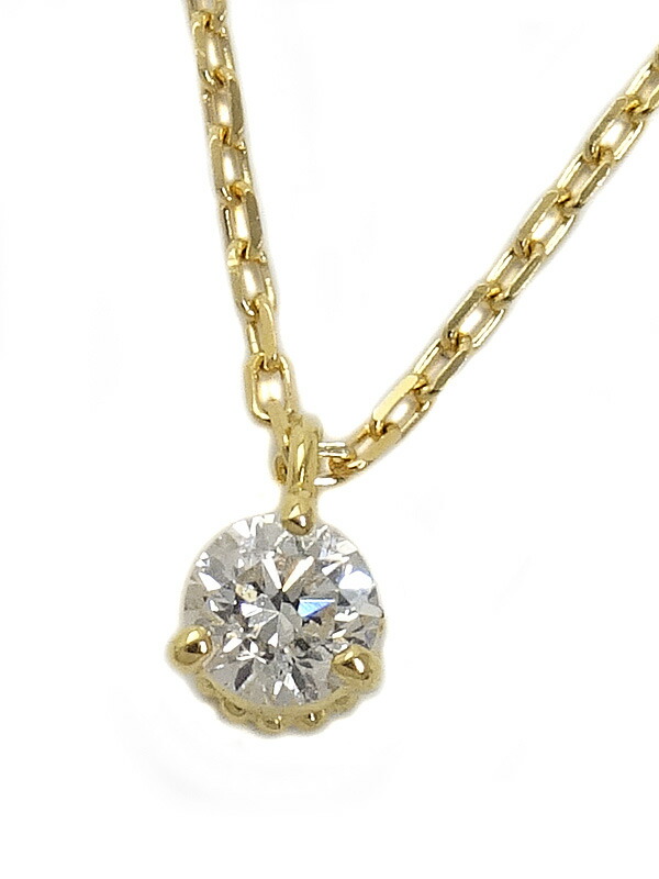 【楽天市場】【agete】アガット『K18YG 1Pダイヤモンド0.05ct ネックレス』1週間保証【中古】：高山質店