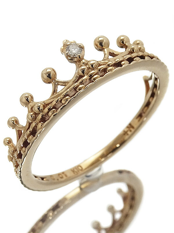 【楽天市場】【nojess】ノジェス『K10PG クラウン リング 1Pダイヤモンド0.01ct』7号 1週間保証【中古】：高山質店