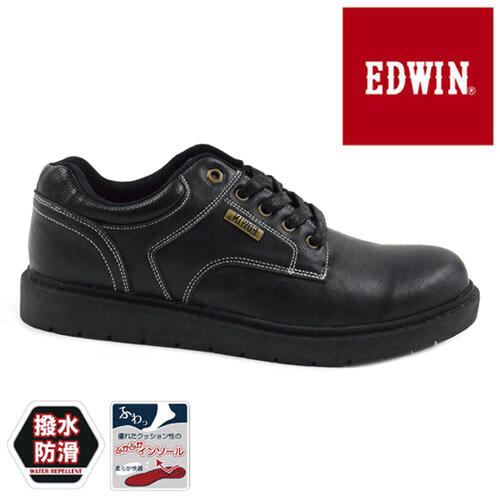 【楽天市場】晴れの日も！雨の日も！安心の撥水スニーカー♪EDWIN/エドウィン カジュアル スニーカー ED-7380 ブラック ウォータープルーフ 撥水 防滑ソール：Take it easy