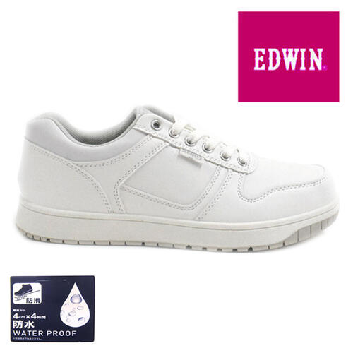 【楽天市場】スニーカースタイルの防水＆防滑Newモデル！EDWIN/エドウィン スニーカー ブーツ ED-7675 ホワイト 4cm防水仕様 防滑ソール レディース LOカット：Take it ...