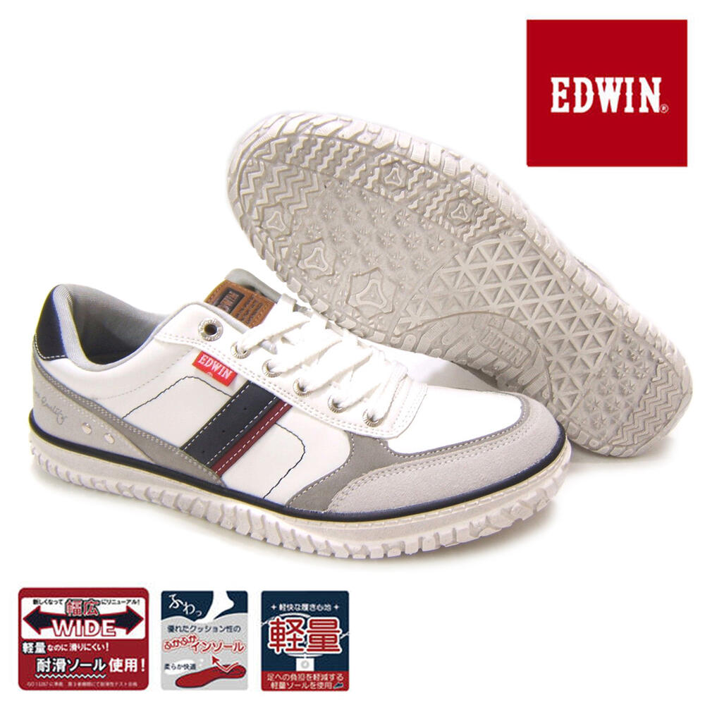 【楽天市場】新作セレクト！ジーンズブランドの老舗♪EDWIN/エドウィン カジュアル スニーカー ED-7765 ホワイト/ネイビー：Take it easy